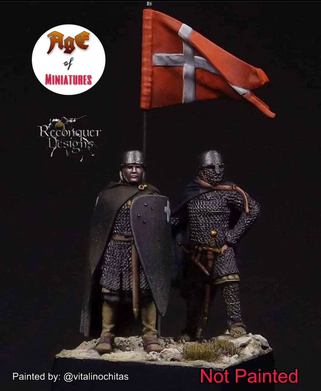 Medieval Crusader Commanders on Foot Knights X2 Historical 1/72, 28mm ...