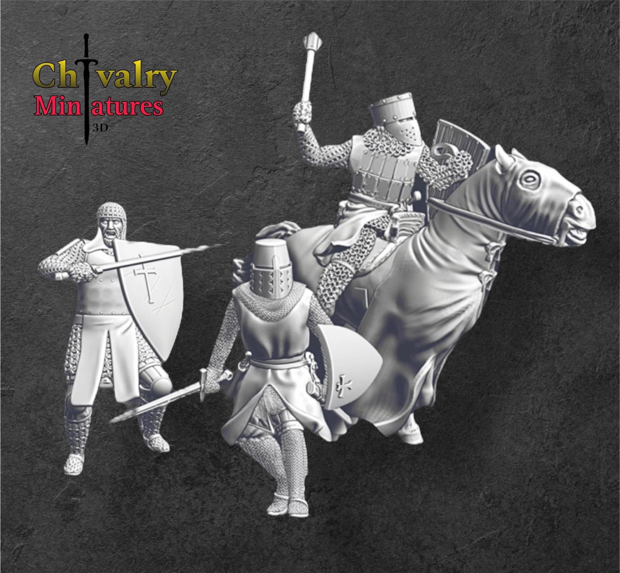 Templar Crusaders Fight for the Holy Land X3 Bundle, Resin, 1/72, 28mm ...