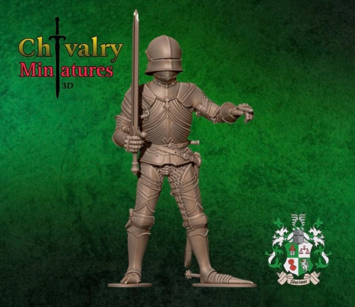 Medieval Emperor Maximillian, Gothic Armor Figure Historical 28mm, 32mm ...