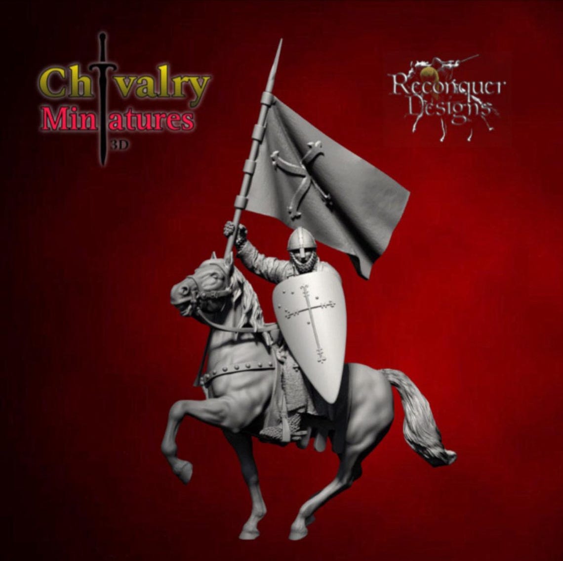 Medieval Ecclesiastical Banner Knight, Historical 1/72, 28mm, 32mm, 1/ ...
