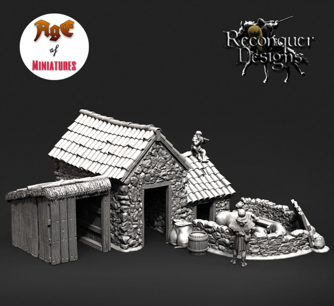 Medieval Pig Pen Diorama, Historical 15mm, 1/72, 28mm, 32mm, Resin ...