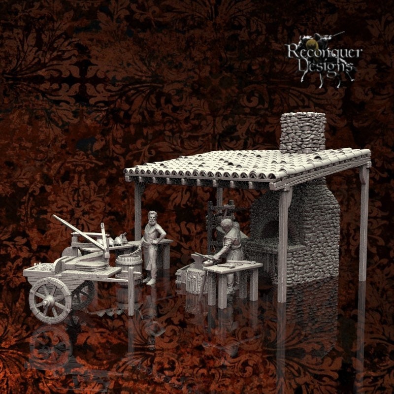 Medieval Blacksmith Diorama, Historical 1/72, 28mm, 32mm, 1/35, 54mm ...