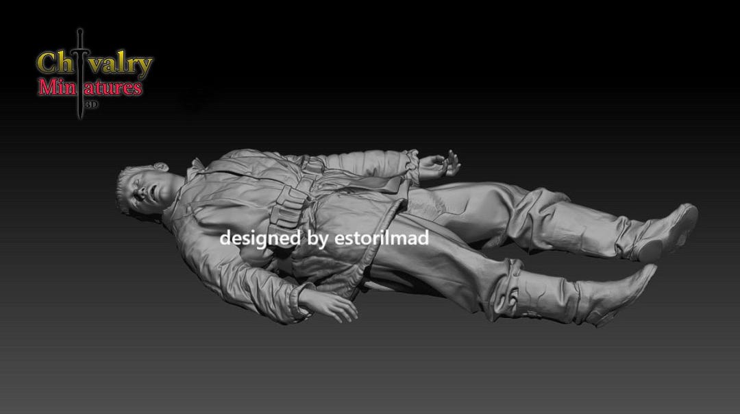 WW2 Waffen SS German Soldier Dead Casualty, Resin Figures 1/48, 1/35, 1 ...