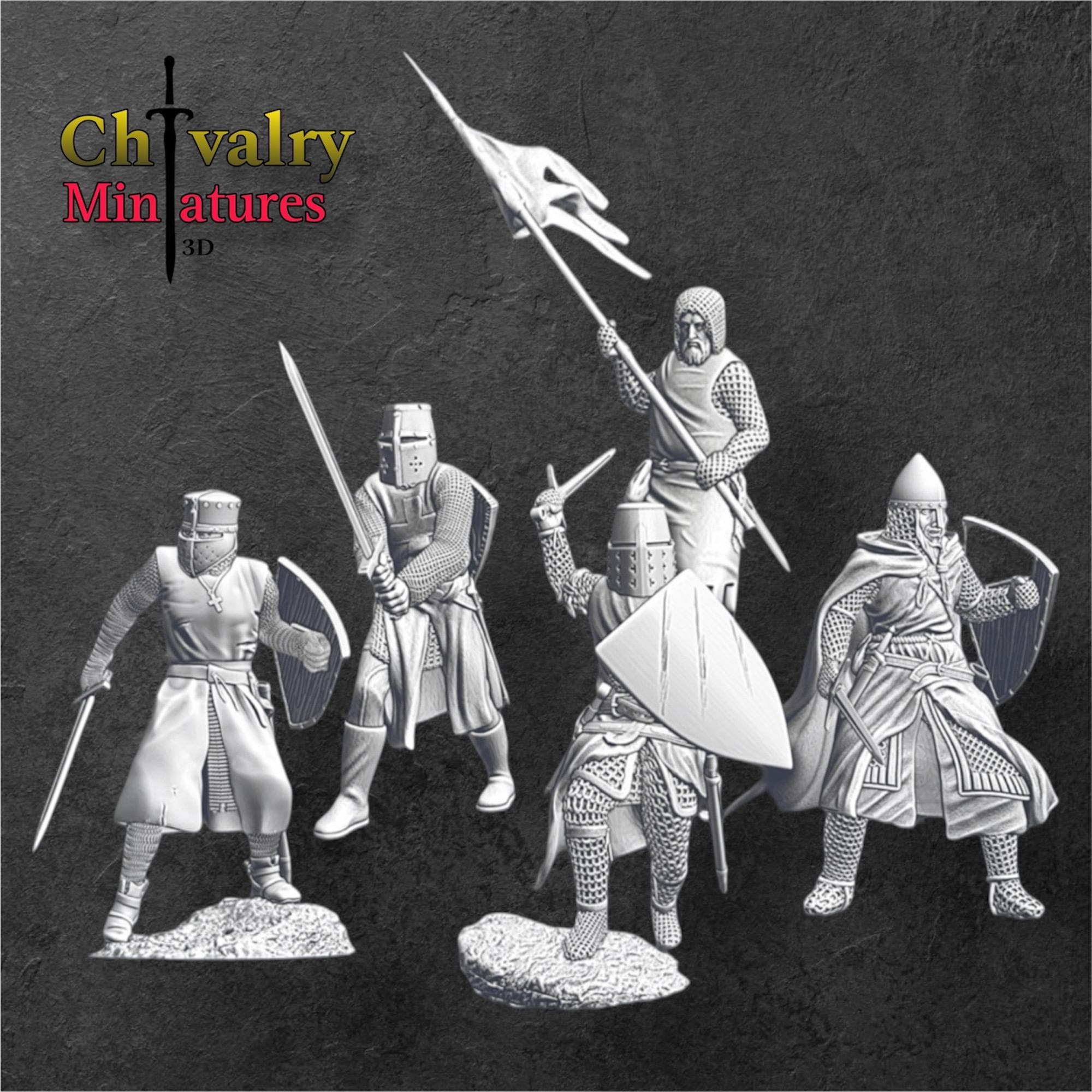 Medieval Templar Knights in Battle Diorama, Historical 1/72, 28mm, 32mm ...