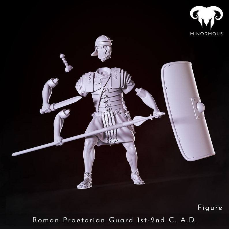 Roman Praetorian Gaurd, Fight Pose Figure Historical 1/35, 54mm, 60mm ...