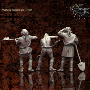 Medieval Sapper Tunnel Diggers, Historical 1/72, 28mm, 32mm, 1/35, 54mm ...