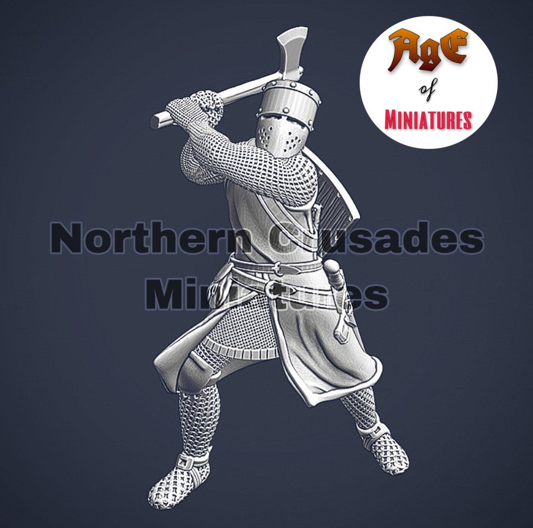 Danish Crusader Foot Axe, Historical 1/72, 28mm, 32mm, 1/35, 54mm, 75mm ...