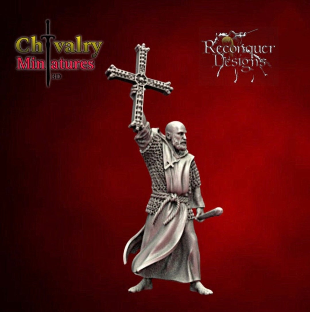 Warrior Cross of Pelayo Priest, 1/72, 28mm, 32mm, 1/35, 54mm, 75mm, 1/ ...