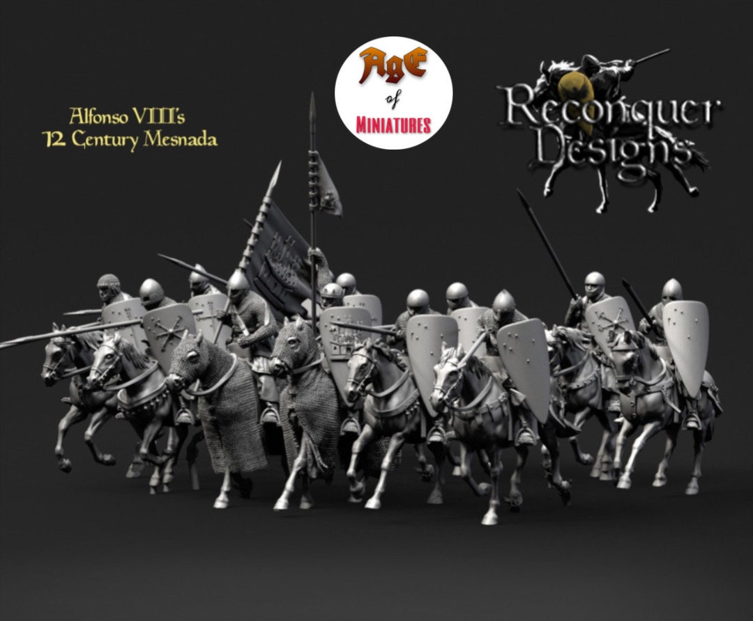 Medieval Mounted 12th Century King Alfonso 8ths Mesnada Knights ...