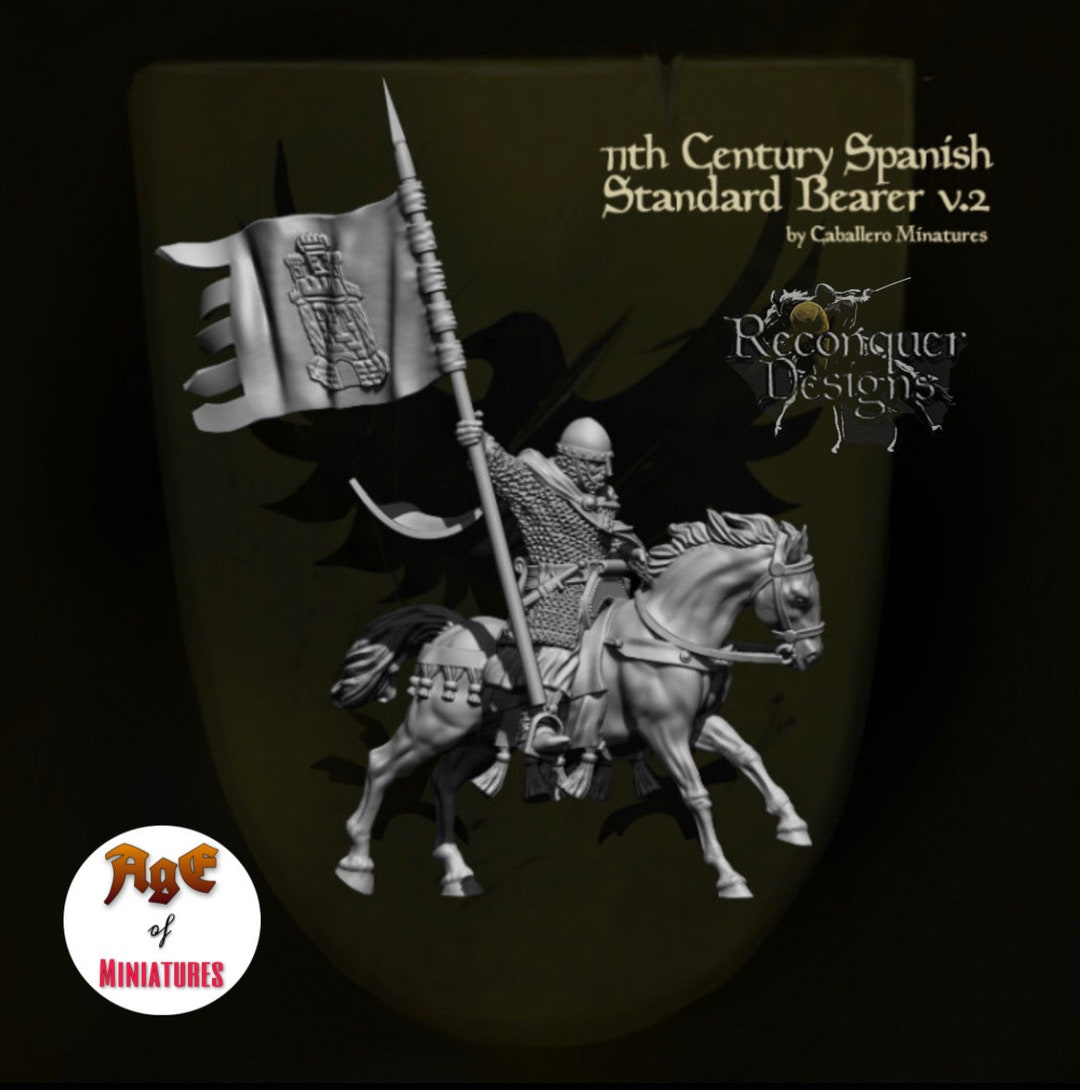 Medieval Spanish Standard Bearer V2, Historical 1/72, 28mm, 32mm, 1/35 ...