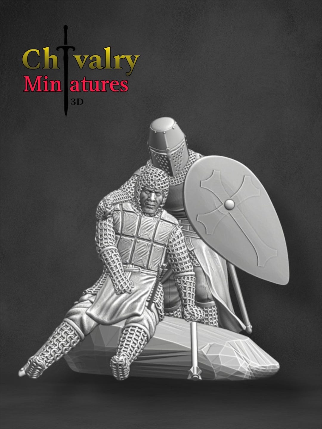 Medieval Wounded Knight & His Sergeant, Historical 1/72, 28mm, 32mm, 1/ ...