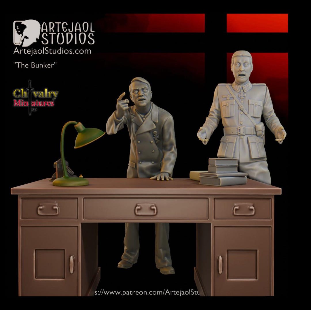 WW2, Adolf Yelling at General With Desk, Resin Figures 1/48, 1/35, 1/16 ...