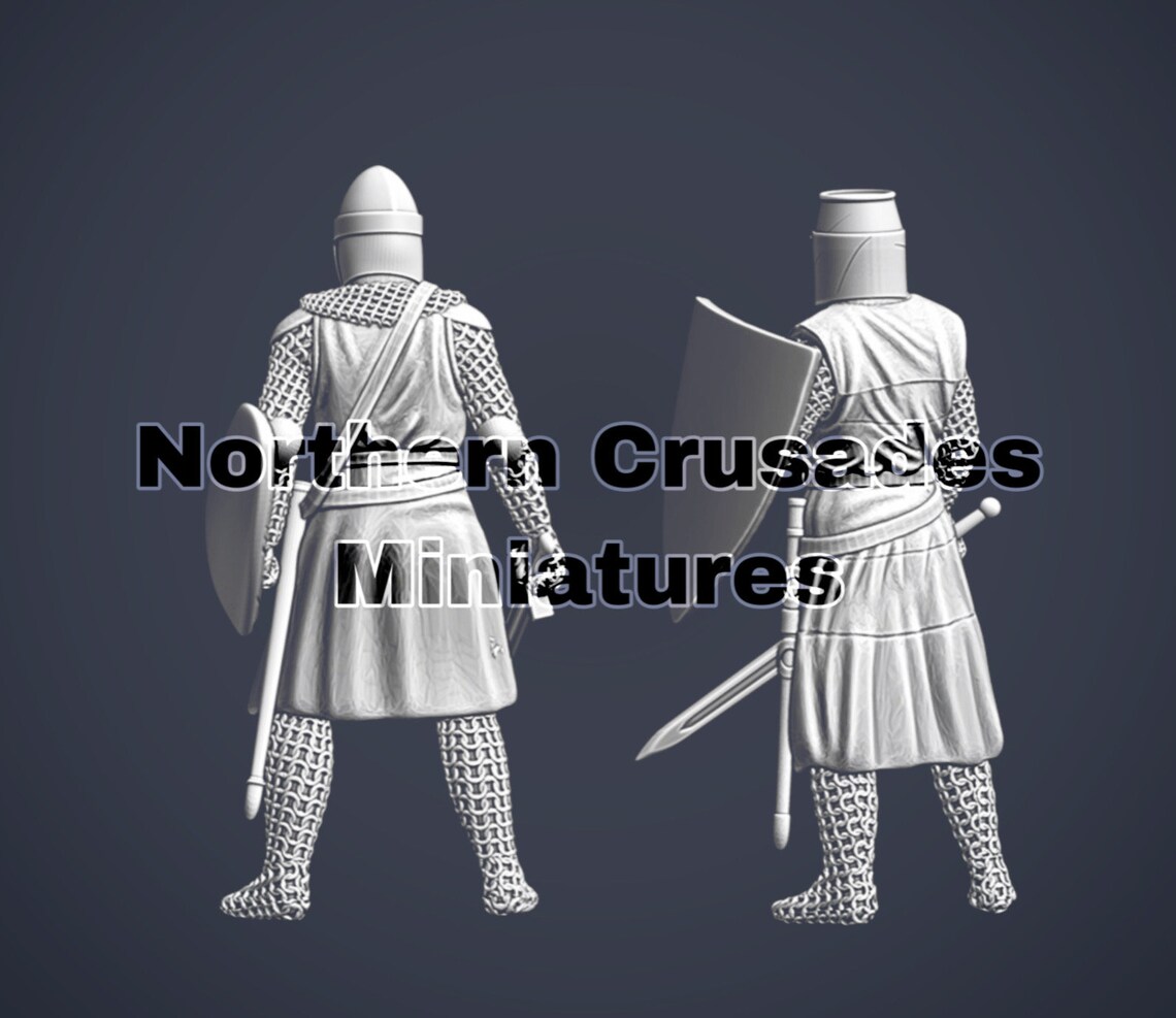 Medieval Crusader Knights Ready to Fight Bundle, Resin, 1/72, 28mm ...