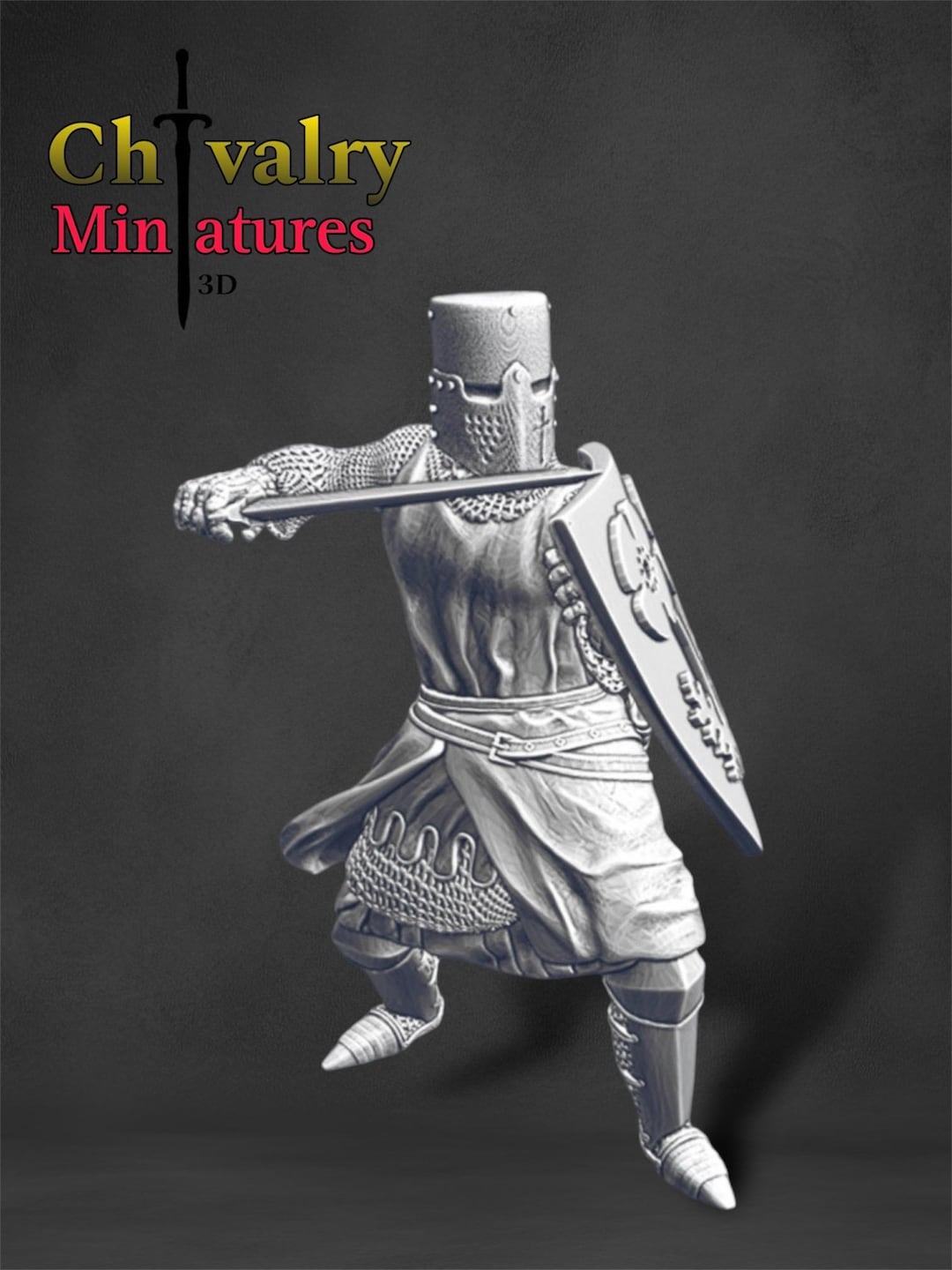 Medieval Stabbing Crusader on Foot. Historical 1/72, 28mm, 32mm, 1/35 ...