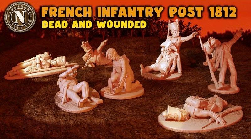 Napoleonic French Dead & Wounded Infantry, 1/72, 28mm, 32mm, 1/35, 54mm ...