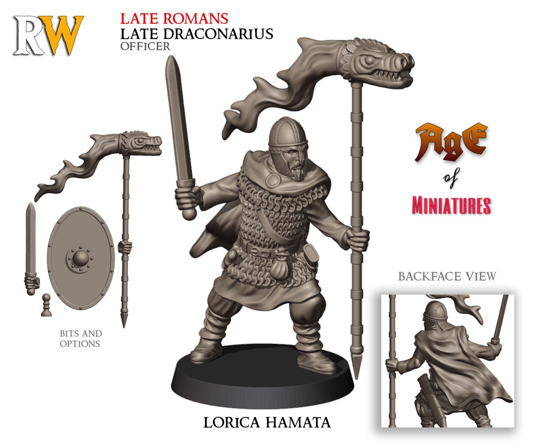 Late Roman Draconarius on Foot, Historical 1/72, 28mm, 32mm, 1/35, 54mm ...