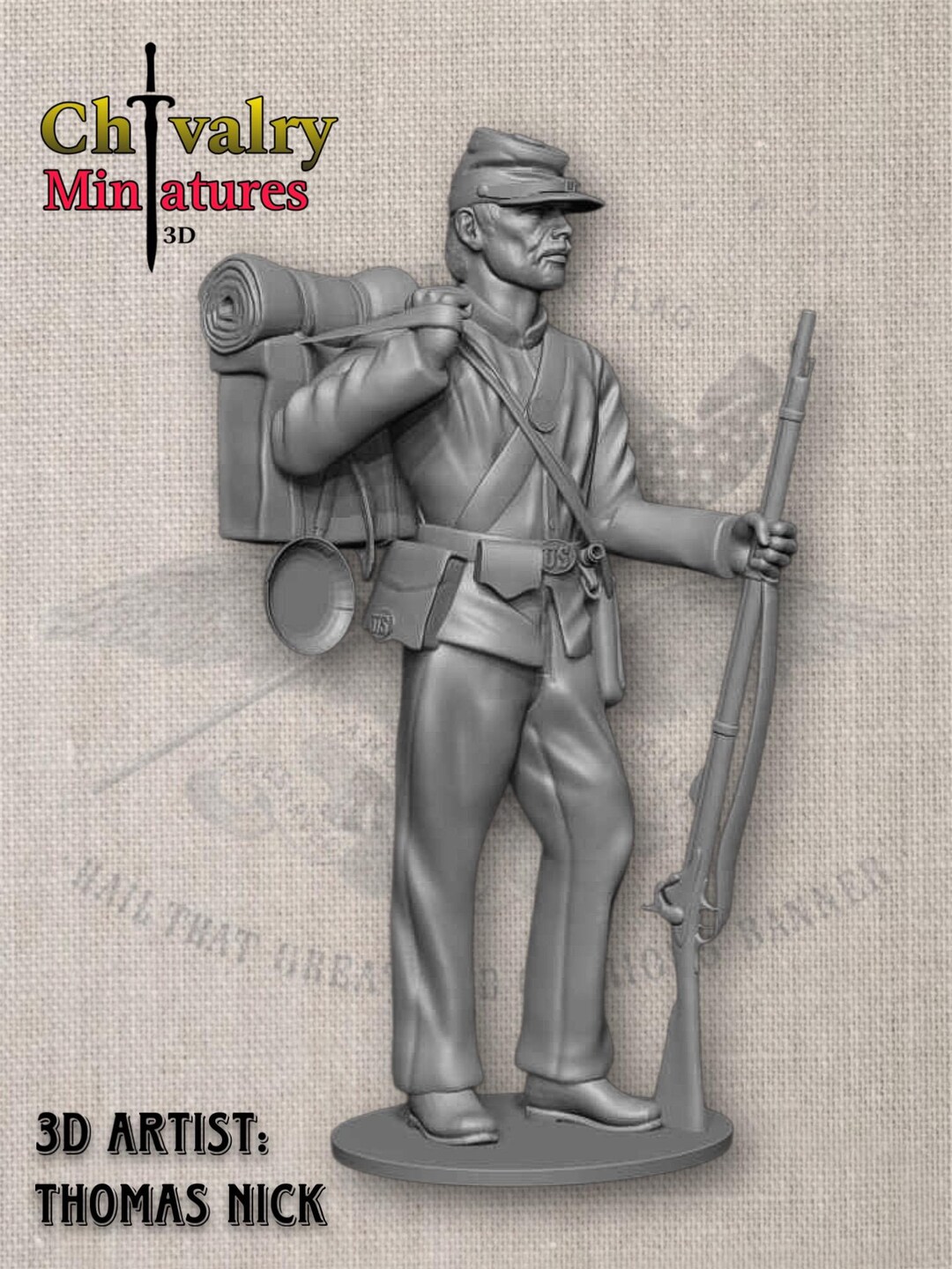 American Civil War Union Federal Infantryman Resin Figure 1/35, 54mm ...