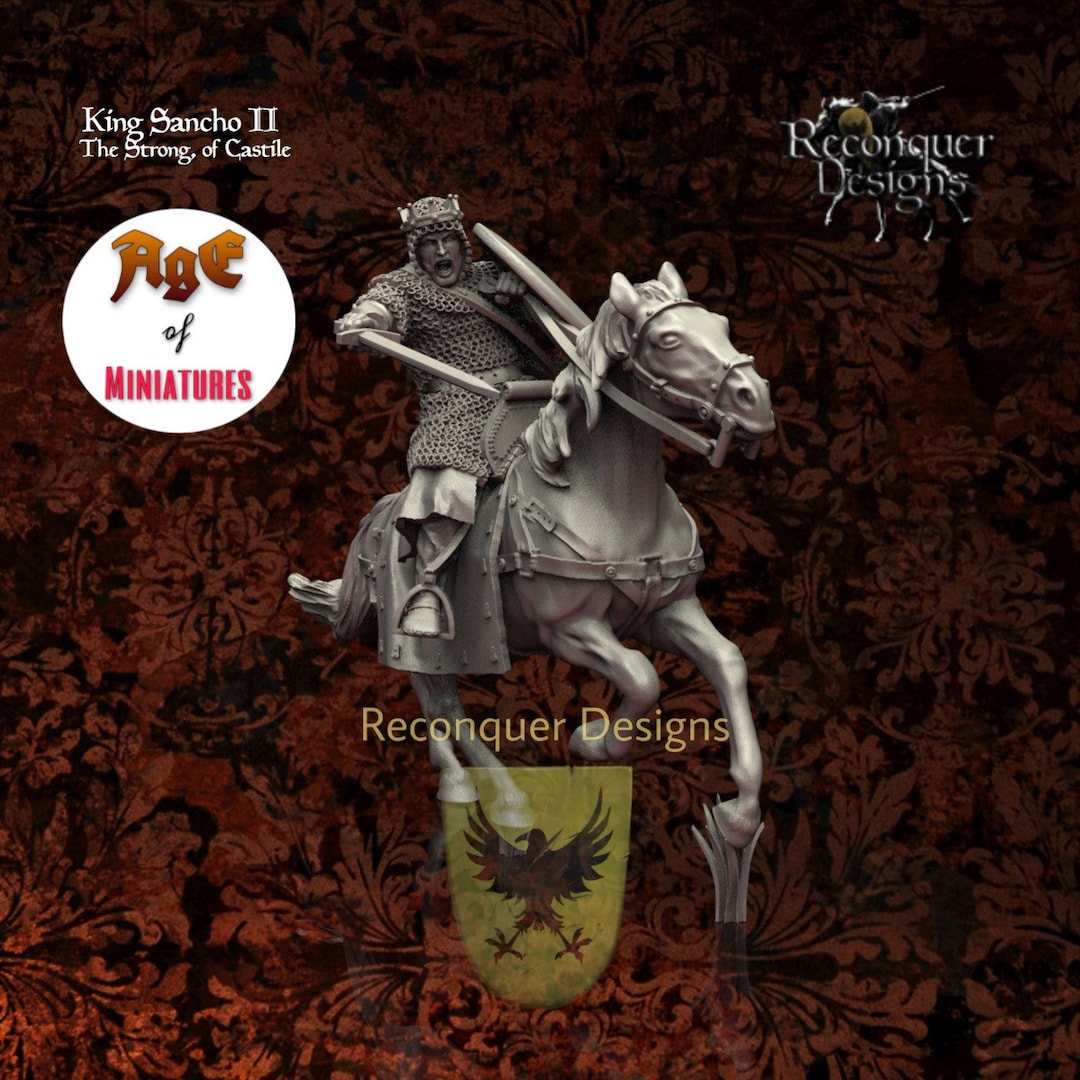 Medieval King Sancho 2nd, 1/72, 28mm, 32mm, 1/35th, 54mm, 75mm, Resin ...