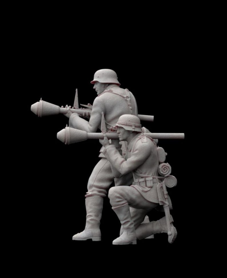 WW2, German Faustpatrone Anti Tank X2 Resin Figure 1/48, 1/35, 1/16 ...