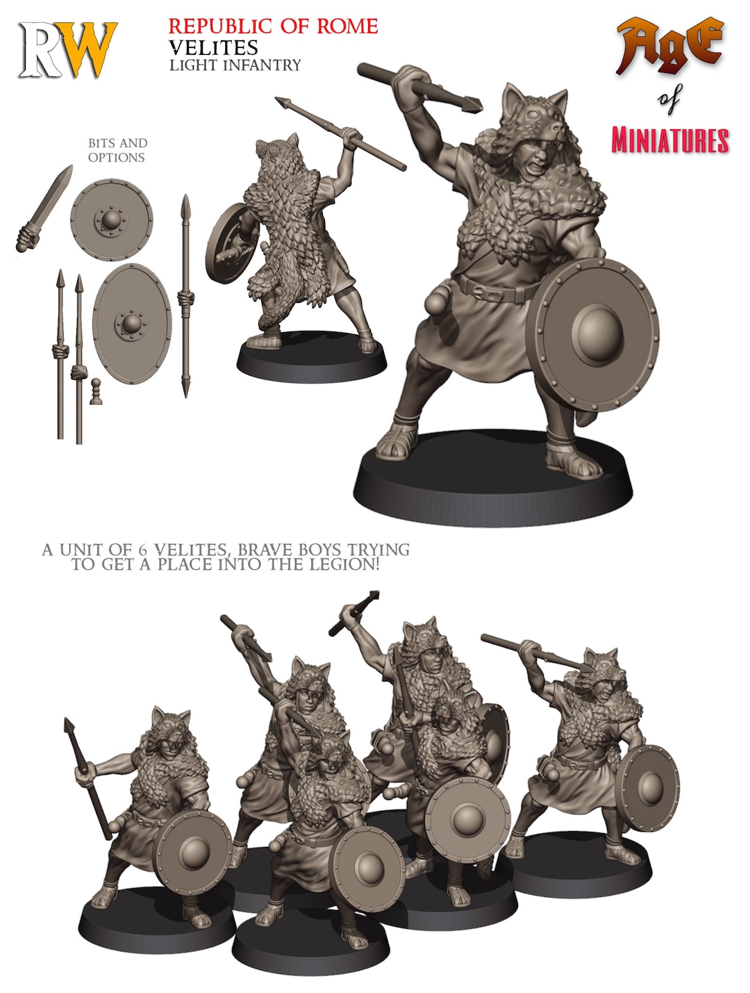 Roman Velites Light Infantry Historical 1/72 28mm 32mm - Etsy