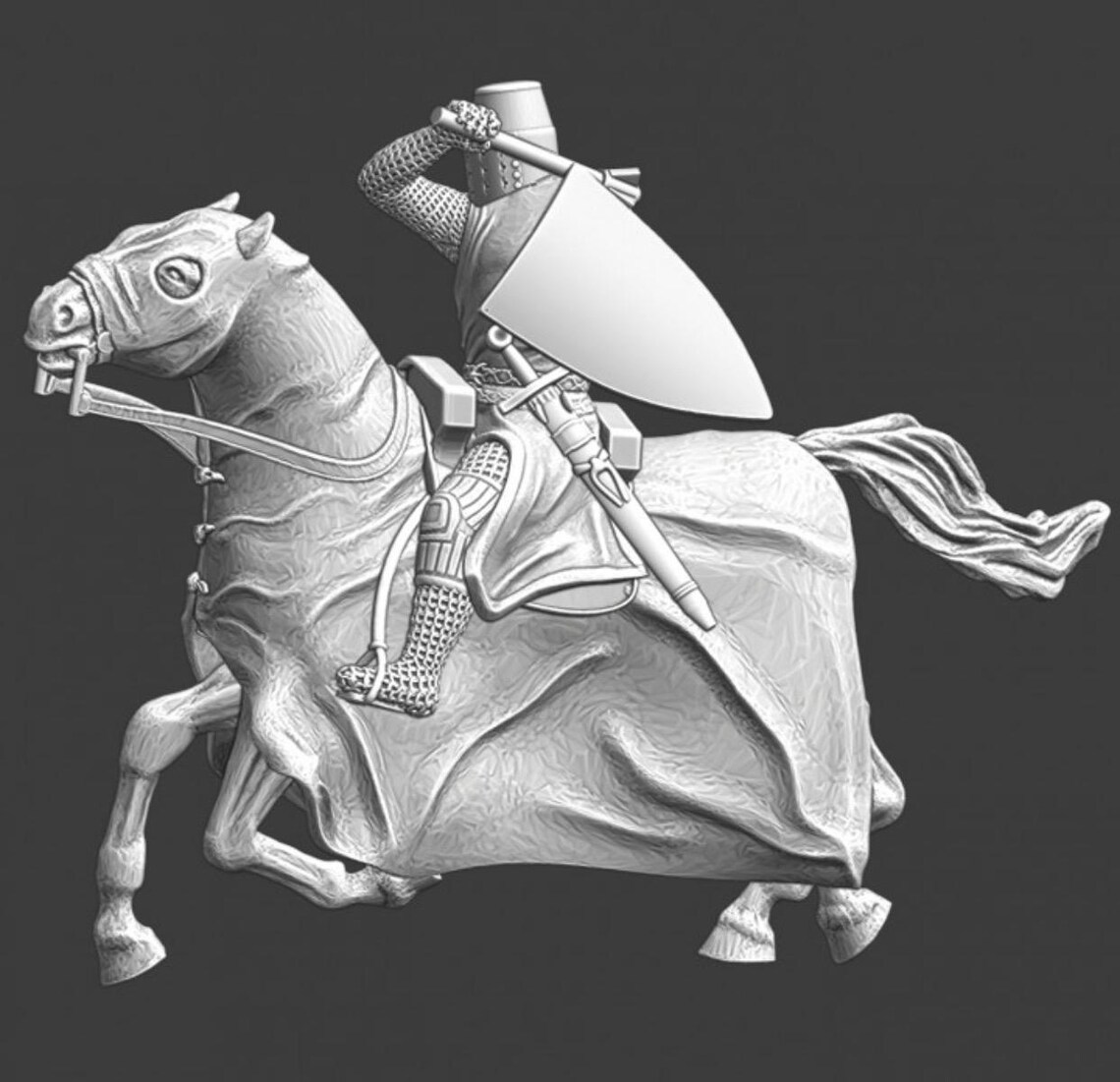 Medieval Order Knight With Mace, 1/72, 28mm, 32mm, 1/35, 54mm, 75mm ...
