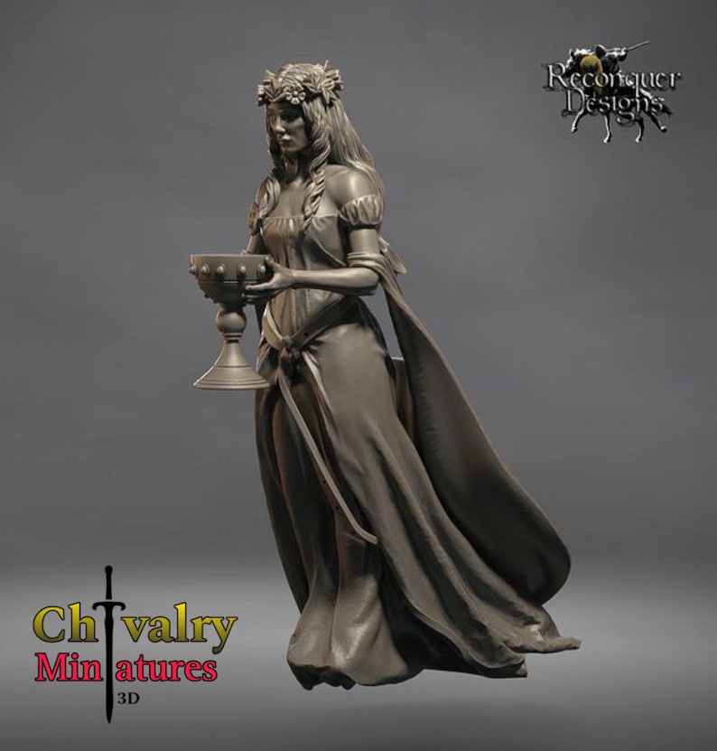 Lady With Chalice 1/72, 28mm, 32mm, 1/35th, 54mm, 75mm, 1/16, Resin ...