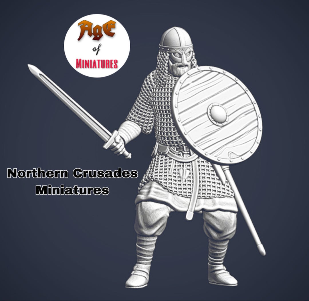 Medieval Viking Warrior, Resin, 1/72, 28mm, 32mm, 1/35, 54mm, 75mm, 1/ ...