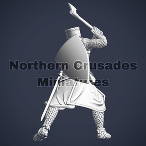 Danish Crusader Foot Axe, Historical 1/72, 28mm, 32mm, 1/35, 54mm, 75mm ...