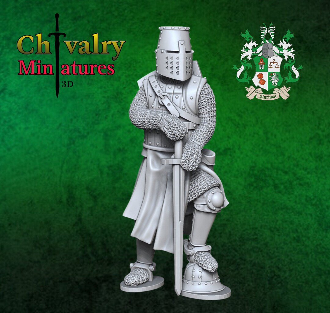 1259 Order Knight Resin Figure Historical 28mm, 32mm, 1/35, 54mm, 60mm ...