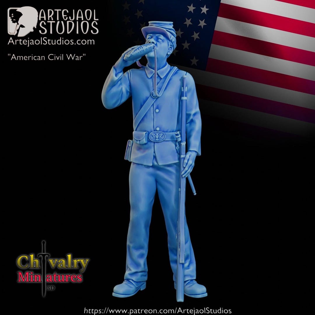 American Civil War Union Private #3 Resin Figure 1/35, 54mm, 60mm, 75mm ...