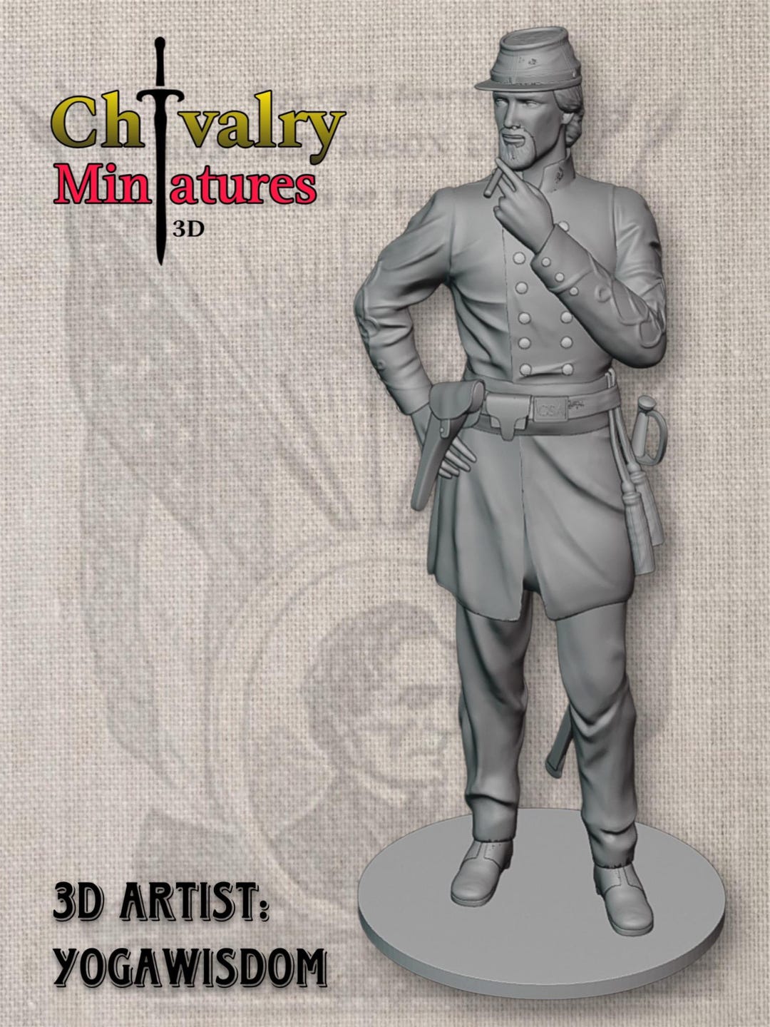 American Civil War Confederate Officer Resin Figure 1/35, 54mm, 60mm ...