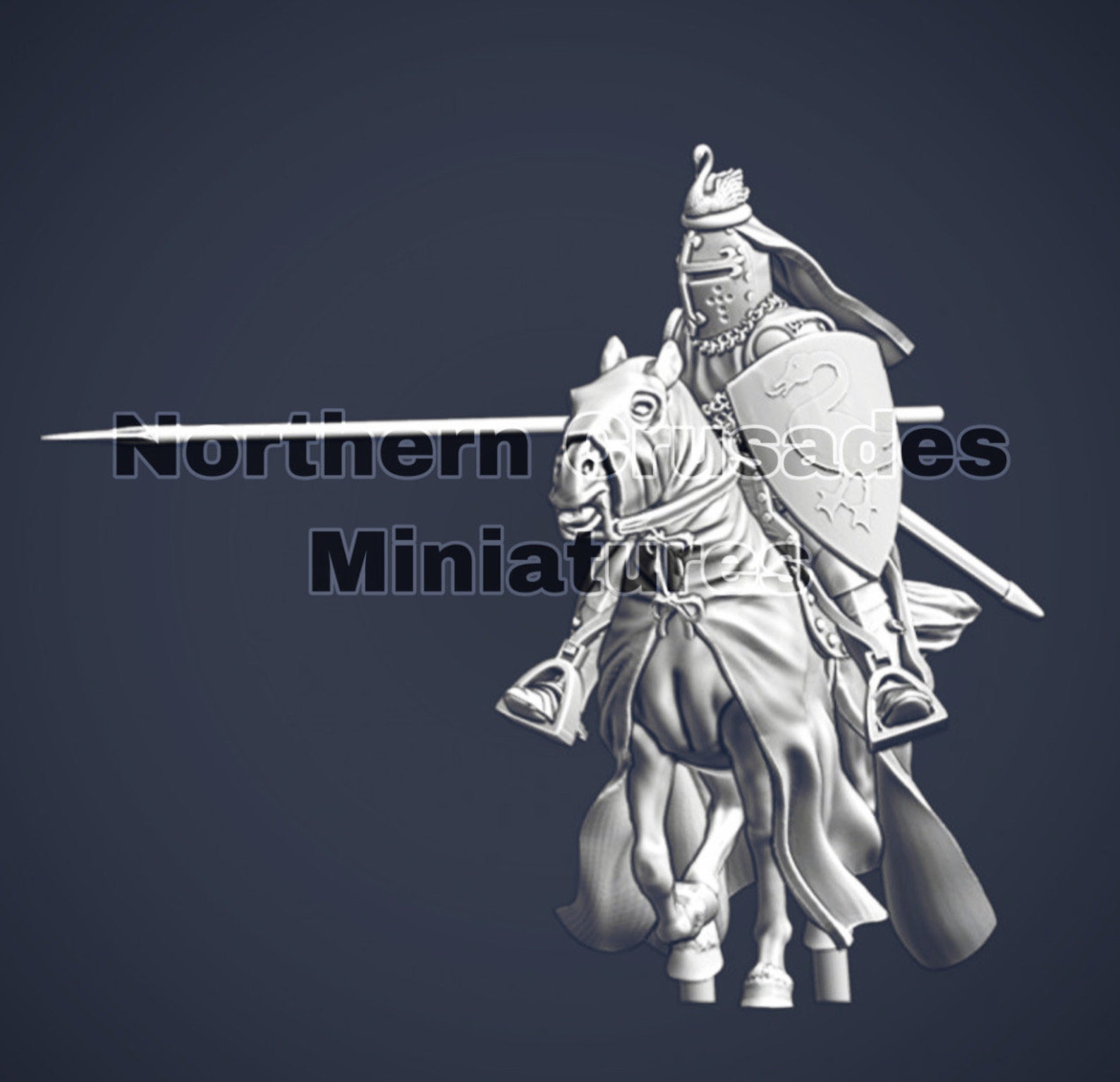 Medieval Sir Swan Charging, 1/72, 28mm, 32mm, 1/35, 54mm, 75mm, Resin ...