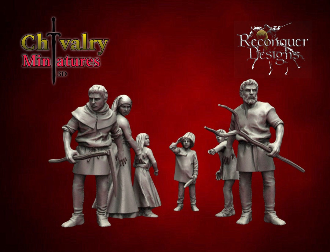 Medieval Concerned Family Diorama, Historical 1/72, 28mm, 32mm, 1/35 ...