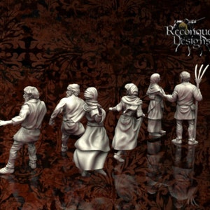 Medieval Villagers Set A Diorama, Historical 1/72, 28mm, 32mm, 1/35 ...