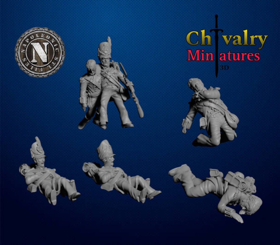 Napoleonic British Dead & Wounded Infantry, 1/72, 28mm, 32mm, 1/35 ...