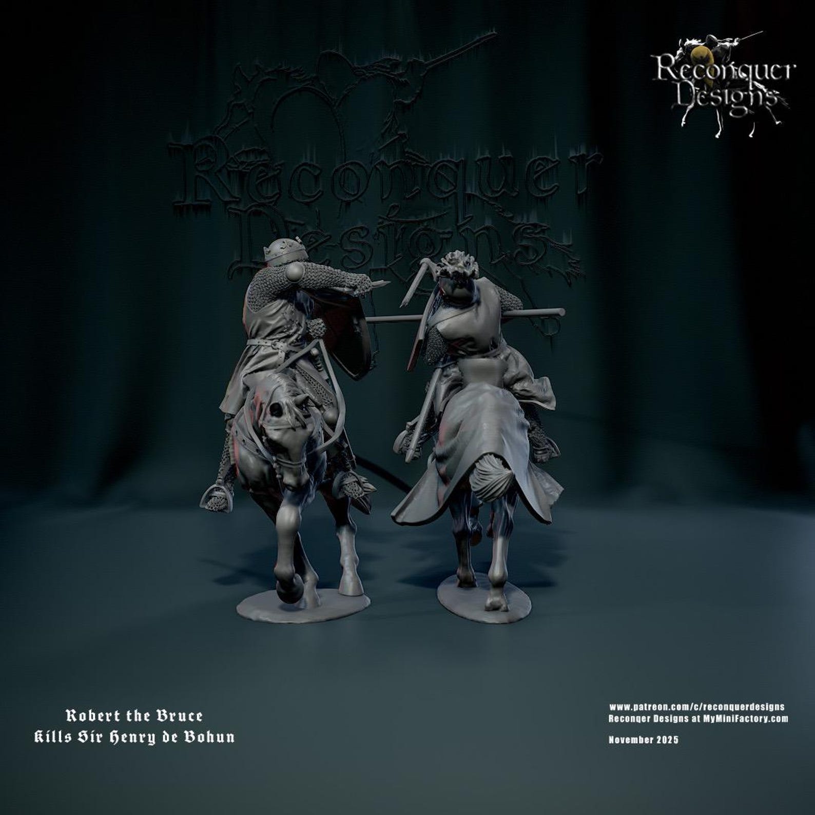 Robert the Bruce Vs Sir Henry Bohun Version 2, Resin, 1/172, 32mm, 28mm ...