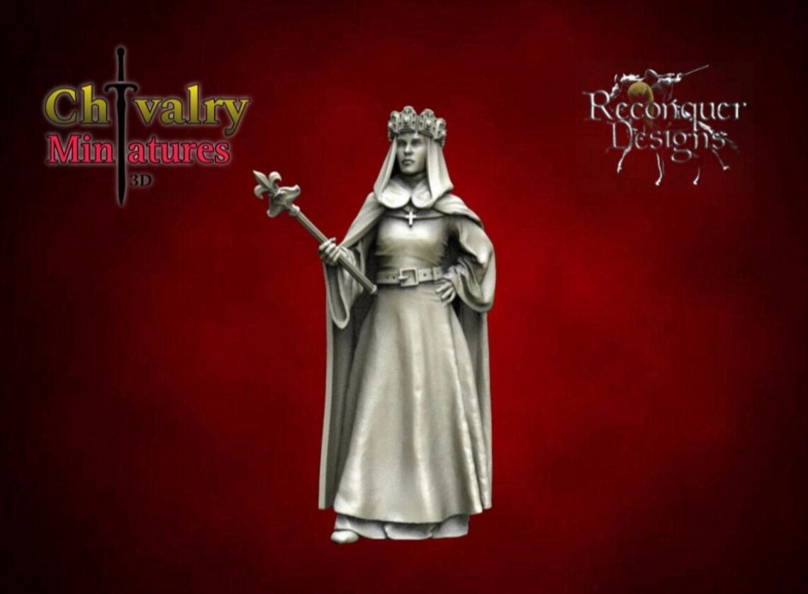 Medieval Queen Urraca, 1/72, 28mm, 32mm, 1/35th, 54mm, 75mm, 1/16 Scale ...