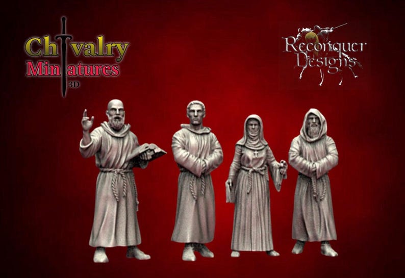Medieval Clergy Priests, Historical 1/72, 28mm, 32mm, 1/35, 54mm, 75mm ...