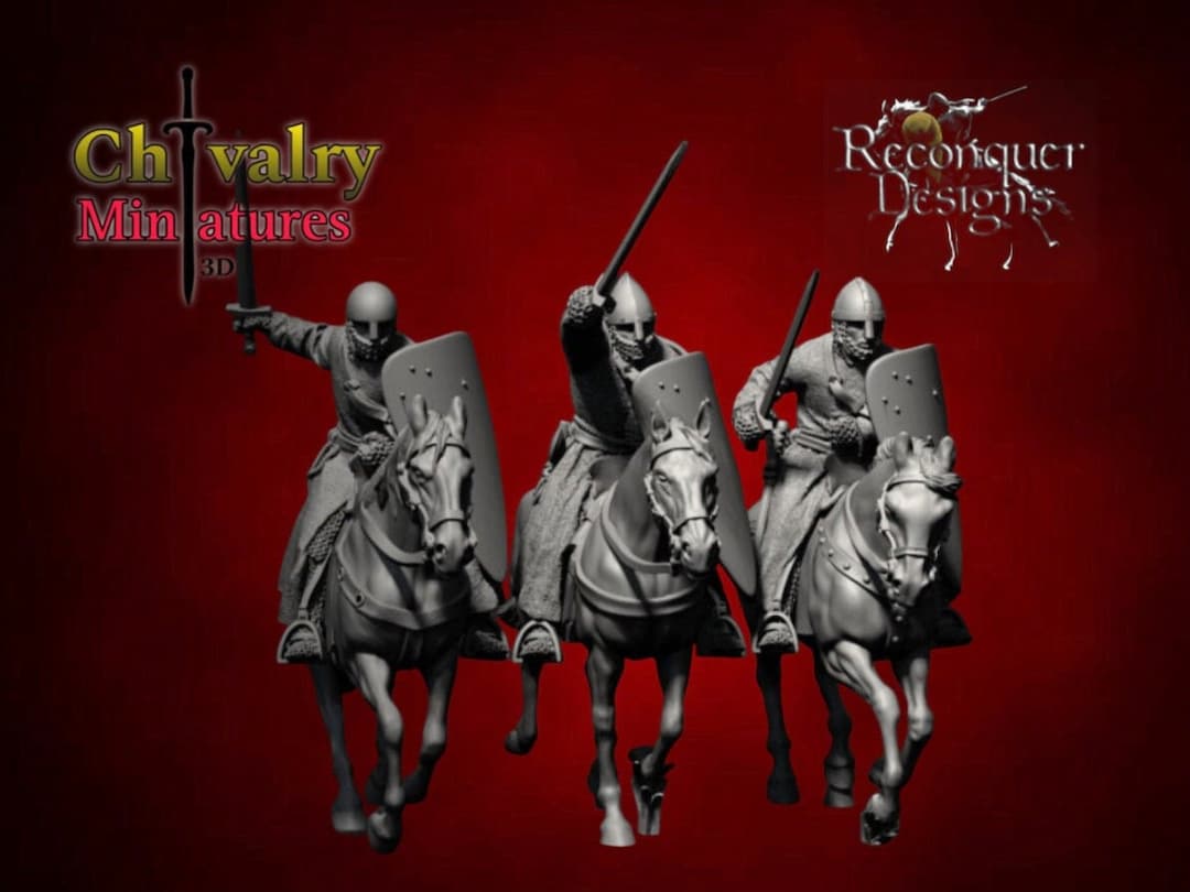 Mounted Order Charging Knights X3, Historical 1/72, 28mm, 32mm, 1/35 ...
