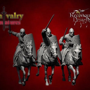 Mounted Order Charging Knights X3, Historical 1/72, 28mm, 32mm, 1/35 ...