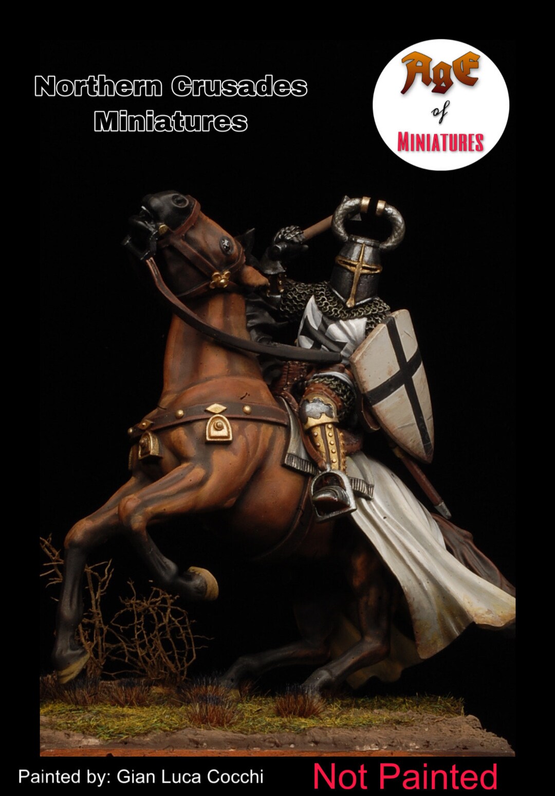 Teutonic Brother Knight Mounted, 1/72, 28mm, 32mm, 1/35, 54mm, 75mm ...