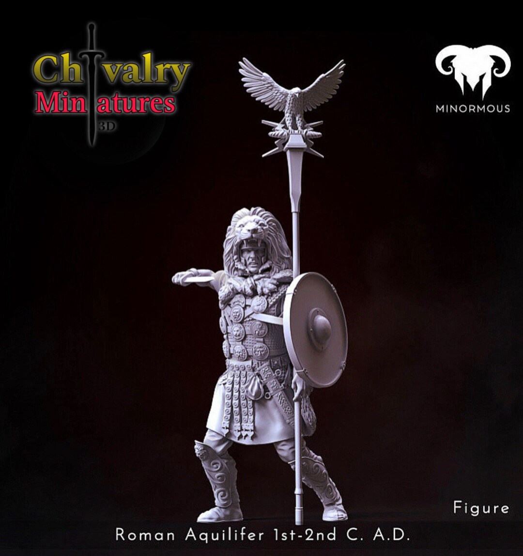 Roman Aquilifer (lion Head) Fighting Pose Figure Historical 1/35, 54mm ...