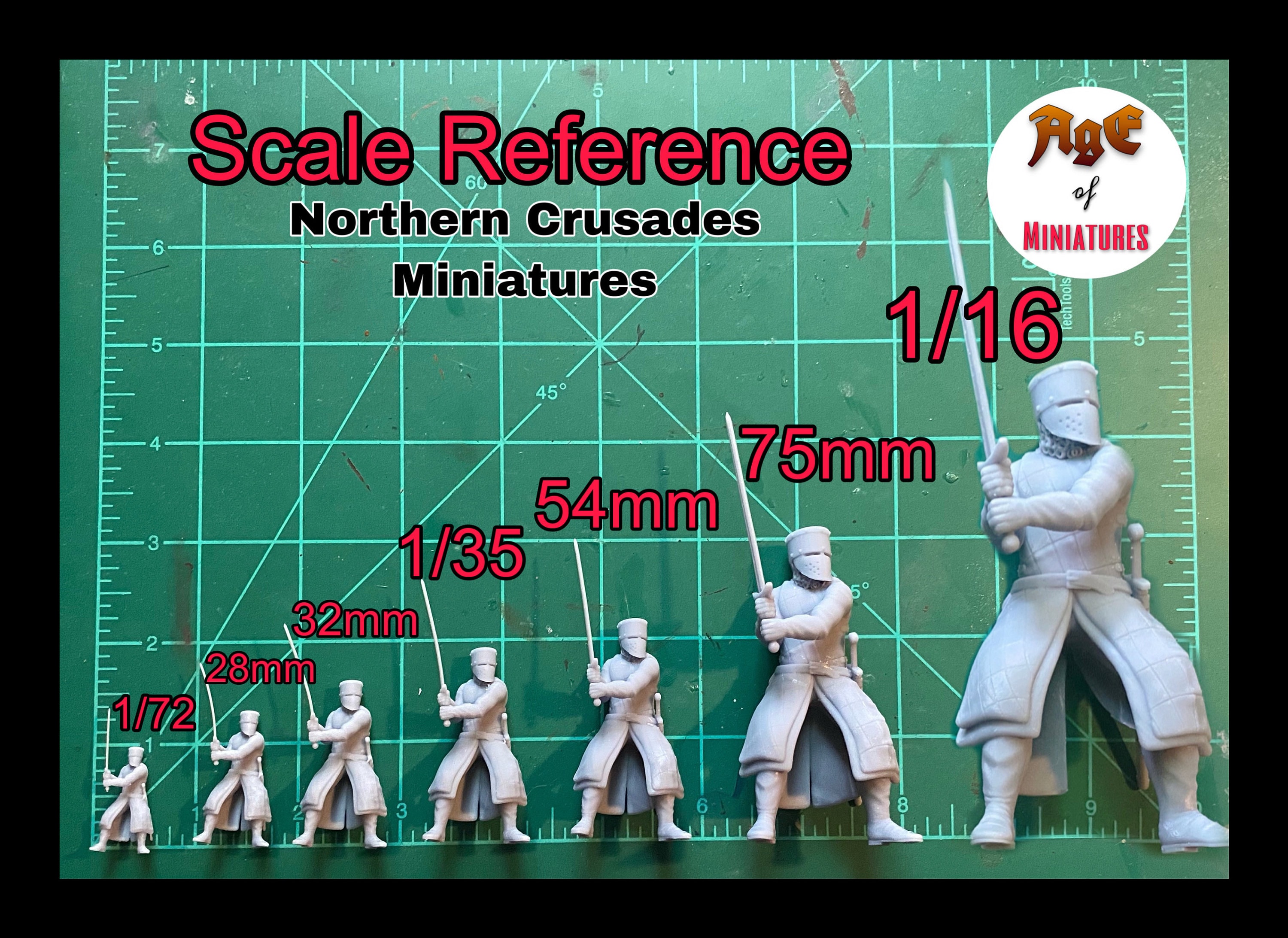 Medieval Crusader Scandinavian Fighting Knights, Resin, 1/72, 28mm ...
