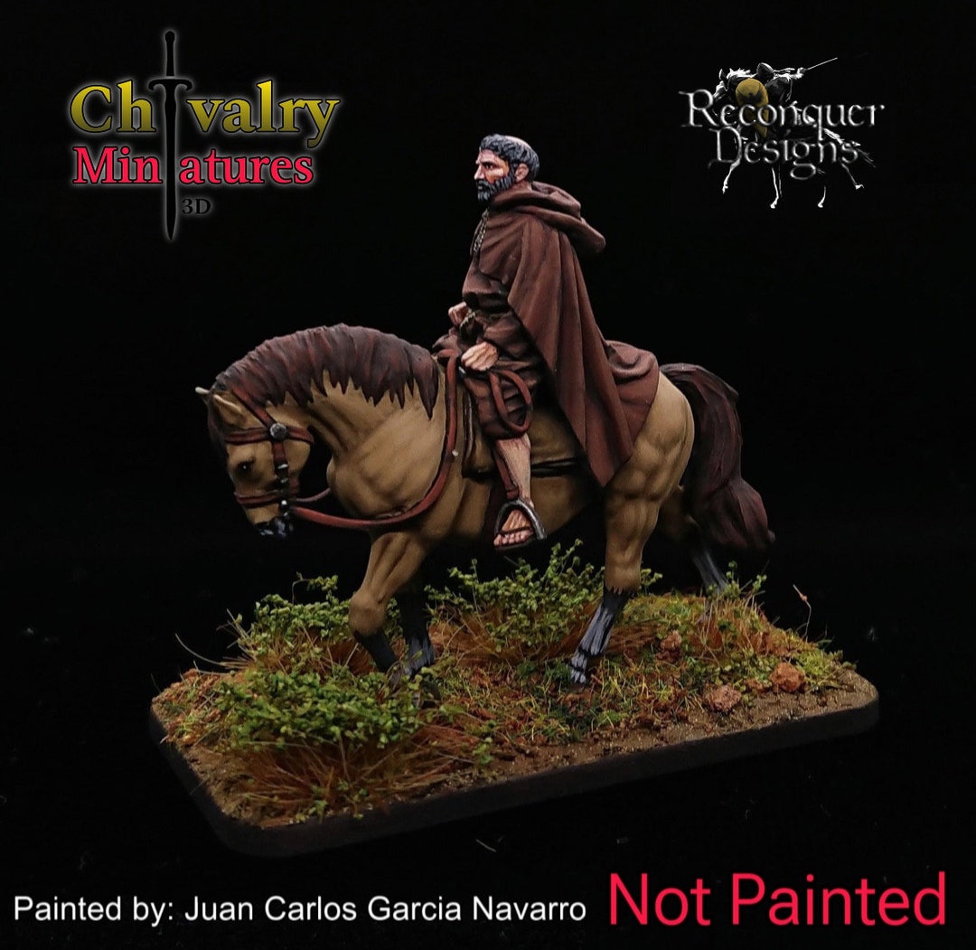 Mounted Priest, Historical 1/72, 28mm, 32mm, 1/35, 54mm, 75mm. Resin ...