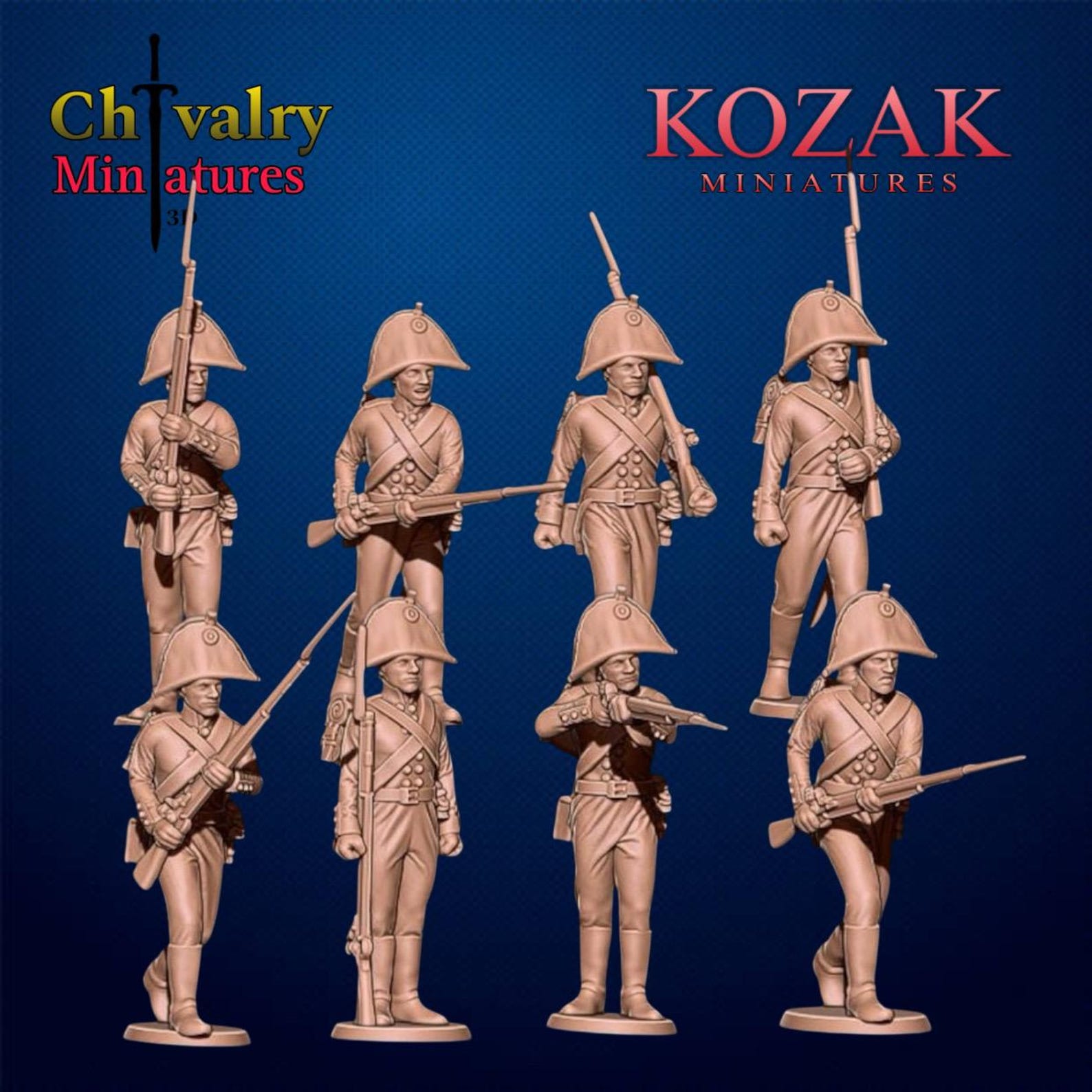 Napoleonic Russian Musketeers in Bicorne Set 1, 1/72, 28mm, 32mm, 1/35 ...