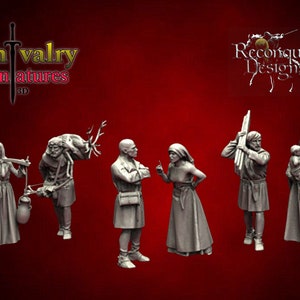 Medieval Villagers Set C Diorama, Historical 1/72, 28mm, 32mm, 1/35 ...