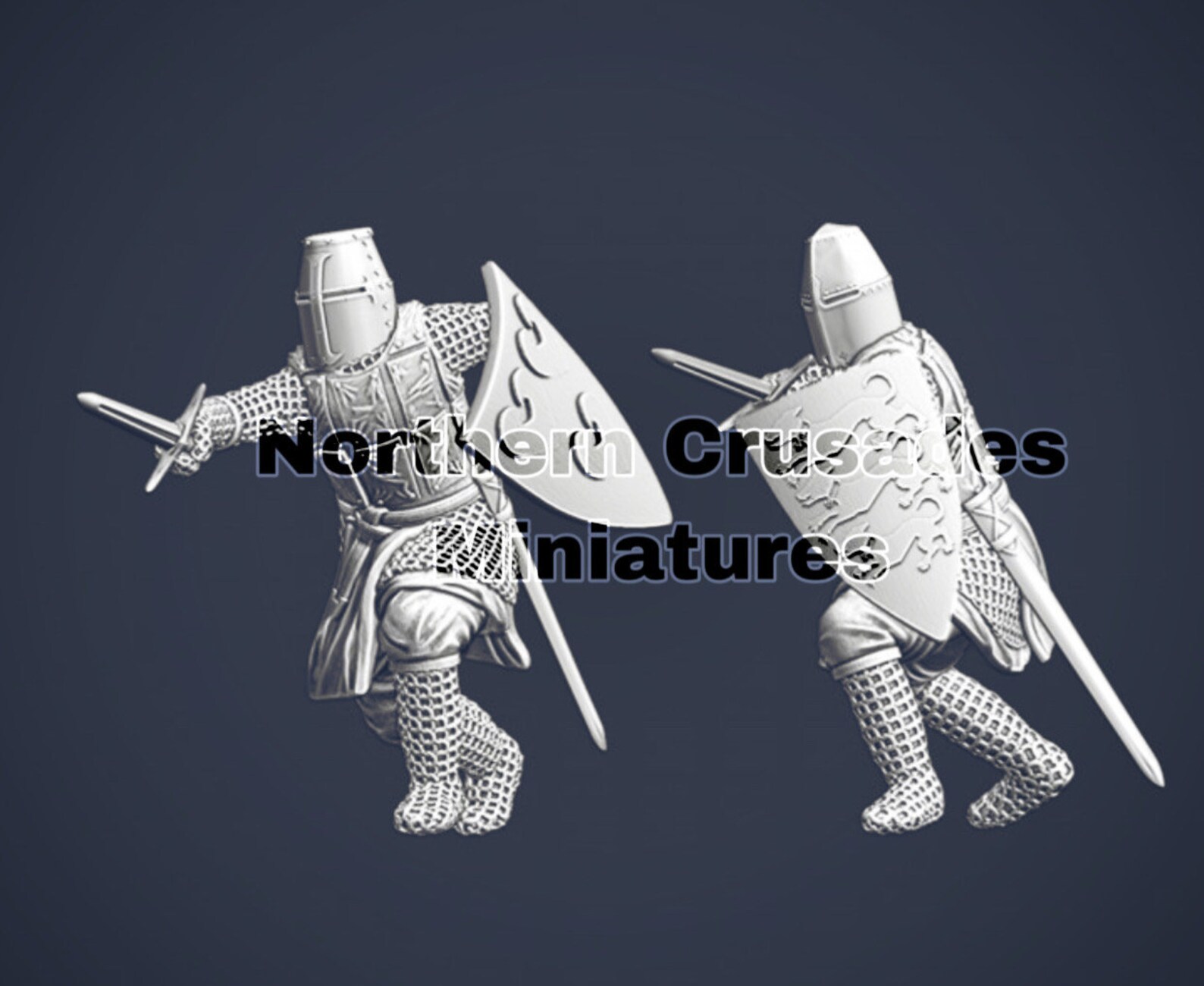 Medieval Crusader Scandinavian Fighting Knights, Resin, 1/72, 28mm ...