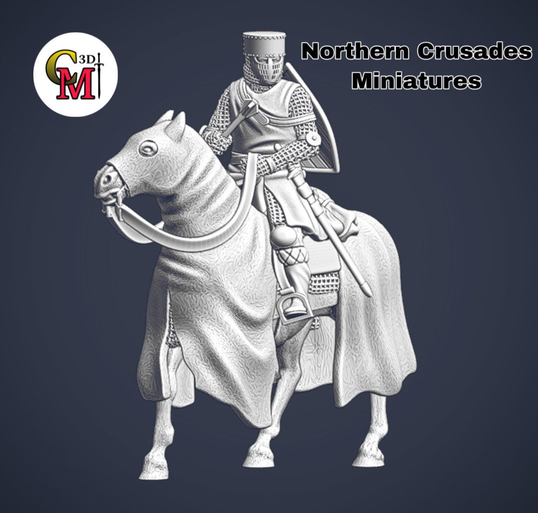 Scandinavian Crusader Mounted, 1/72, 28mm, 32mm, 1/35, 54mm, 75mm ...