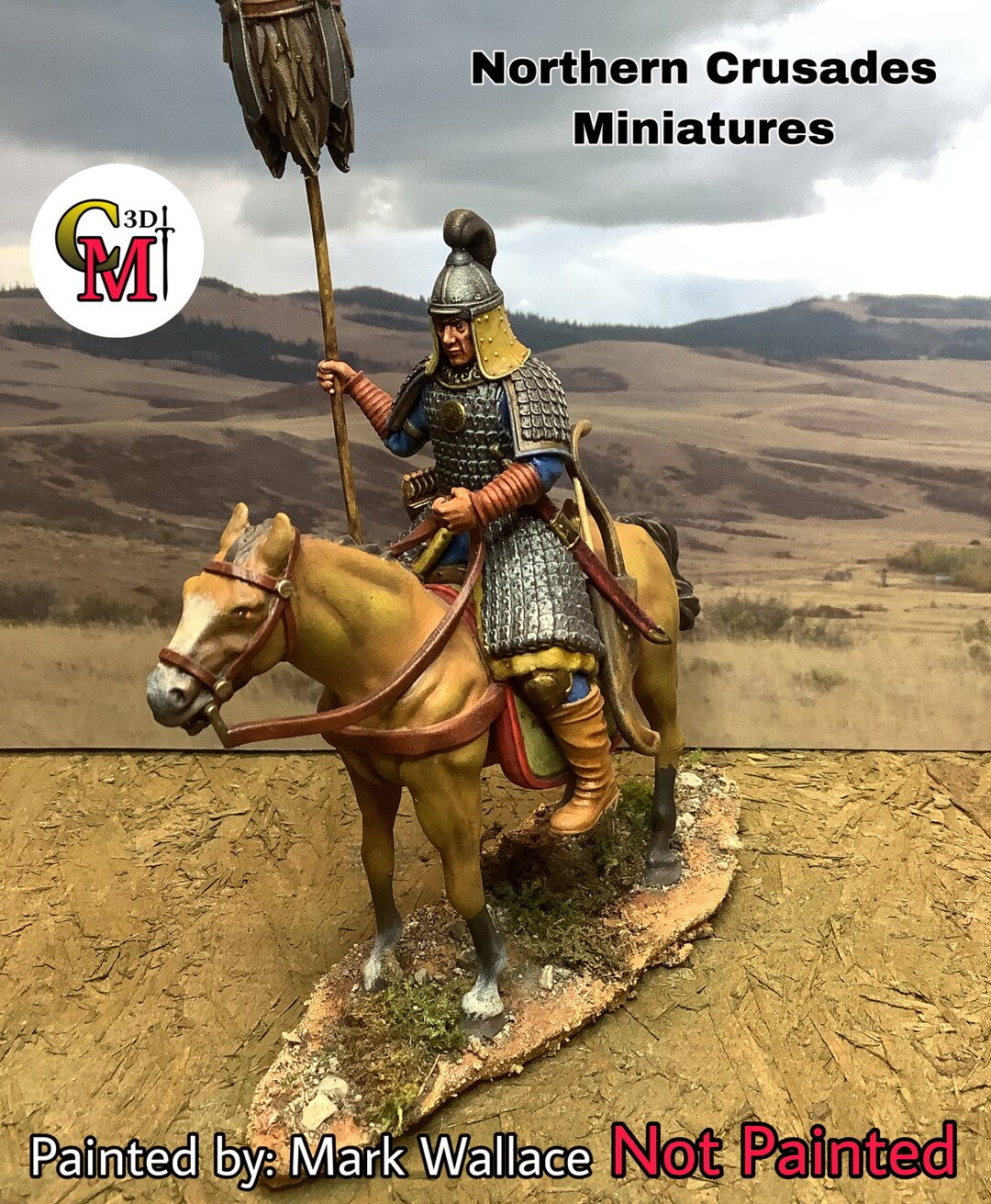 Medieval Mongol Mounted Banner, 1/72, 28mm, 32mm, 1/35, 54mm, 75mm ...