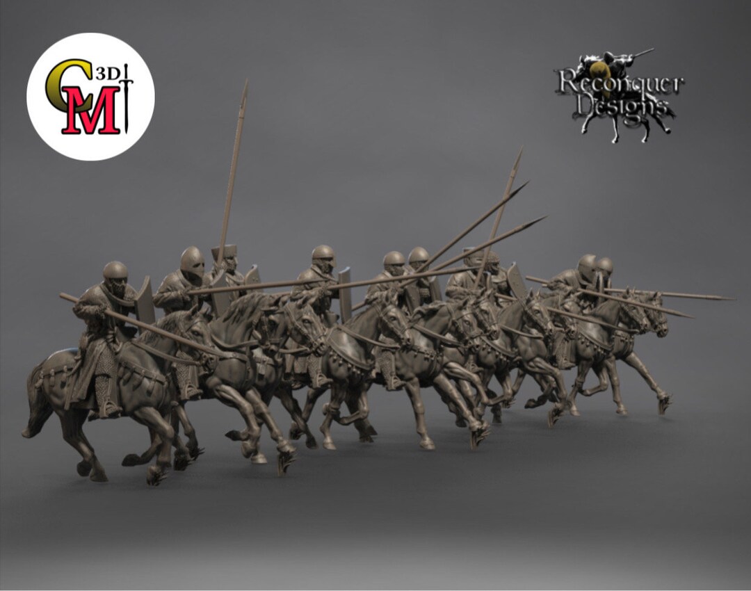 Medieval Charging Mounted Order Knights, Historical 1/72, 28mm, 32mm, 1 ...